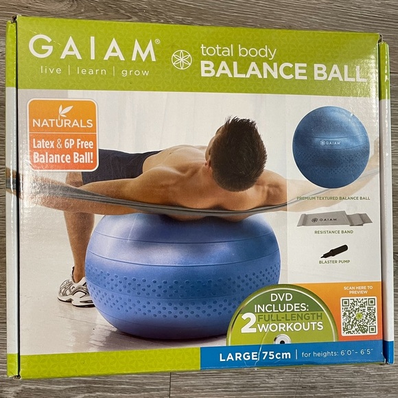 GAIAM | Other | Gaiams Total Body Balance Ball Workout Dvd Included ...